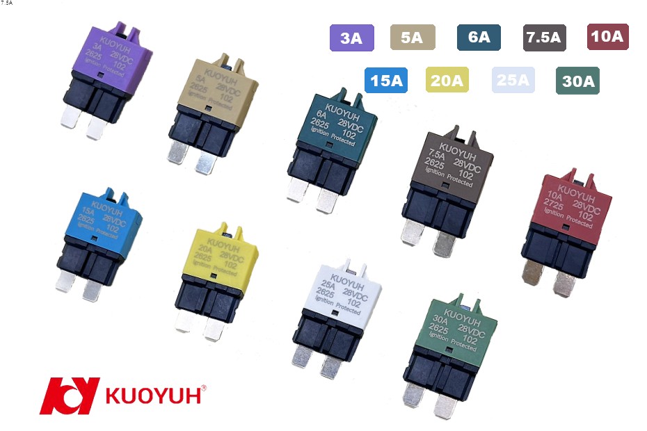 102 Series ATC/ATO Blade Fuse Circuit Breakers | 3A-30A Automotive Push ...